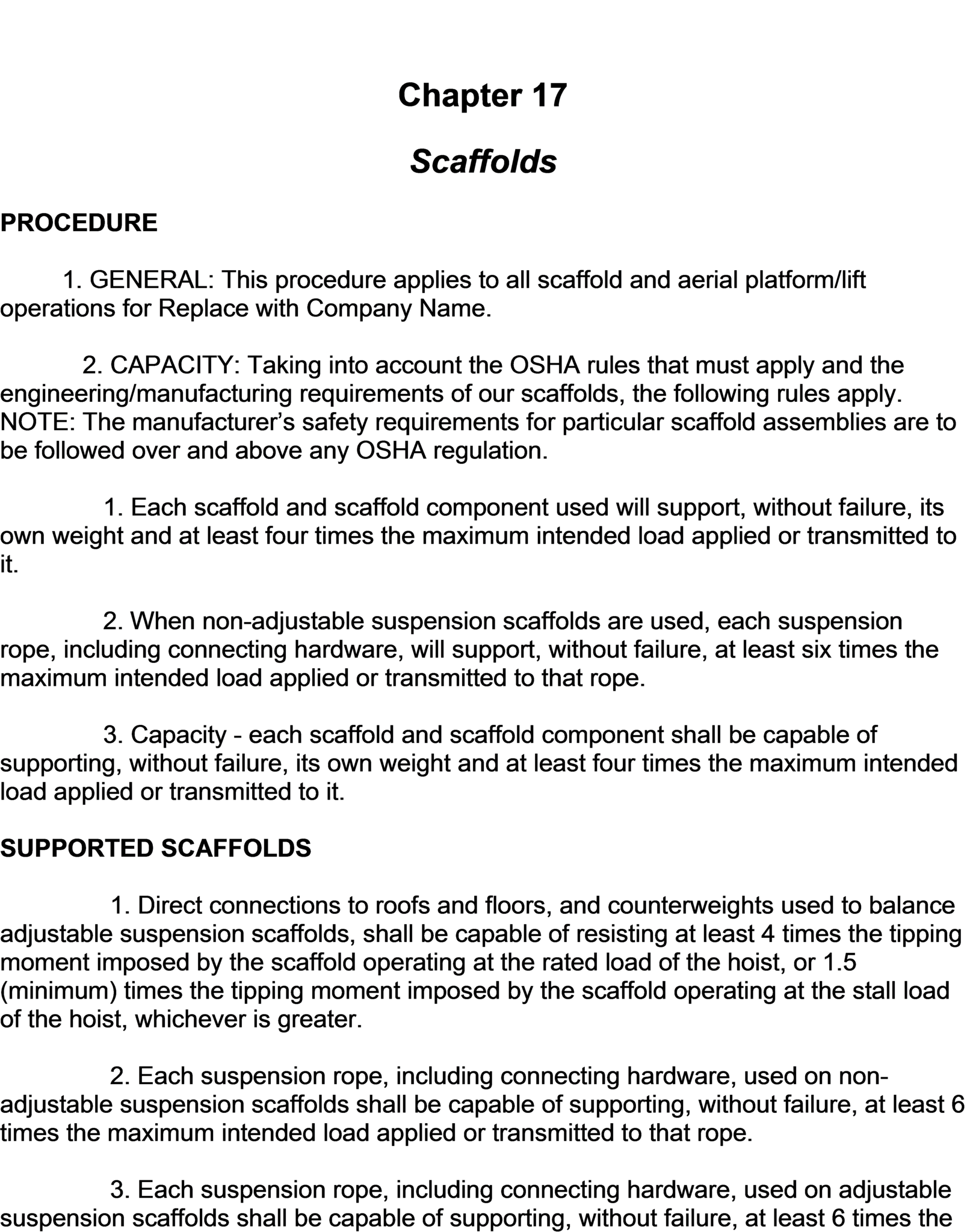 Masonry Safety & Health Program Manual Plan – Sunshine Safety Services